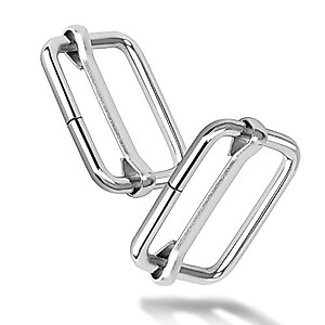 ERKOON 30 Pieces Slide BuckleMetal Triglide Slides Rectangle Adjustable Webbing Slider for Purse Making Bag Making Making DIY Accessories Silver (3/4 inch)