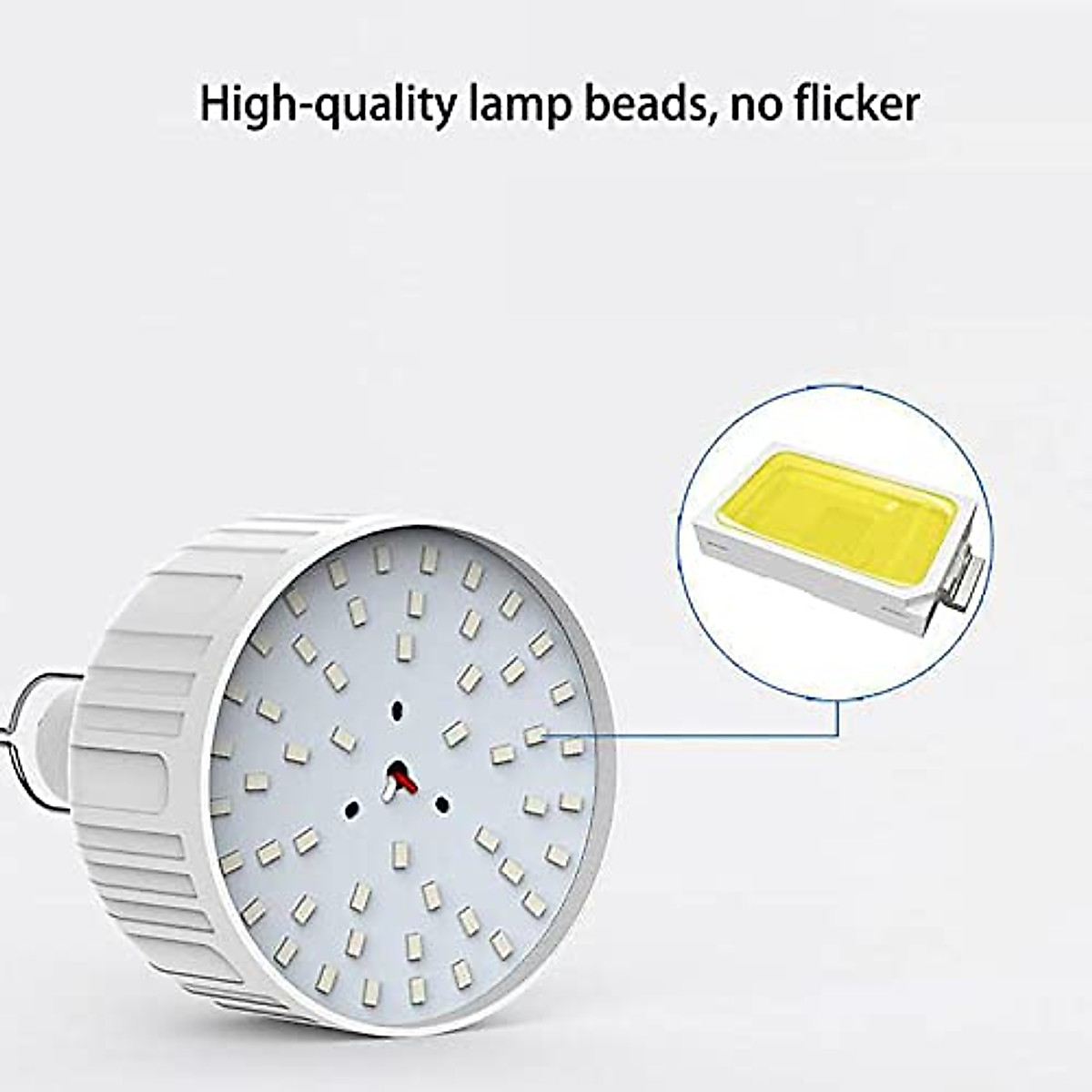 XLSBZ Multi-Functional Emergency LED Light Bulb with USB Charging, Capable to Recharge Mobile Devices, Ideal for Power Outage, Tent Camping, Fishing (WHITE-USB-20W)