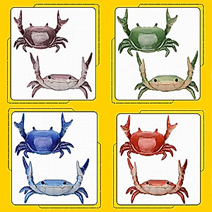 Vuwuma 4PCS New Japanese Creative Cute Crab Pen Holder Weightlifting Crabs Pen Stand Pen Holder for Desk Stationery Gift for Pen Lovers, Shopwindow, Office
