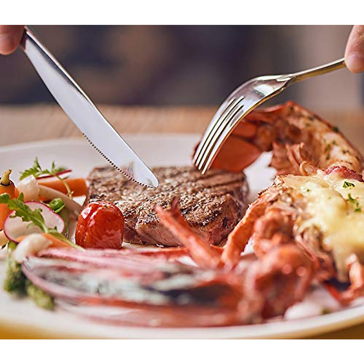 Silverware Set Service for 2, E-far 10-Piece Stainless Steel Flatware Set Cutlery Set, Include Knife/Fork/Spoon, Simple & Classic Design, Easy Clean & Dishwasher Safe