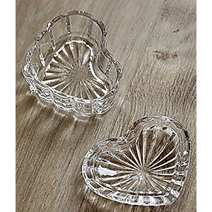 RockTrend Heart-Shaped Glass Storage Box Embossed Jewelry Box with Lid