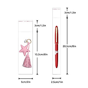 EachDusto 2"x6" Long Cellophane Bags 100pcs Clear Self Adhesive Cello Baggies 2mil Skinny Self Stick Glassine Bags for Candy Crafts Bracelet Oil Pastel Disposable Tableware Watch Hairpin Key Chain