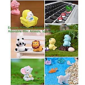 Mini Resin Animals Figures Set 100 Pieces for Miniature Garden Decor - Slime Charm for Craft - Tiny Resin Animal