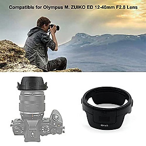 LH-66 Camera Mount Lens Hood Compatible with Olympus M. ZUIKO ED 12-40mm F2.8 Lens DSLR Lens Hood