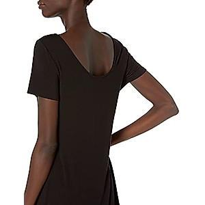 Amazon Essentials Women's Jersey Regular-Fit Ballet-Back t-Shirt Dress (Previously Daily Ritual), Black, Large
