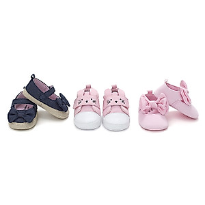 Gerber Baby Girls Newborn Infant Girls Ballet Crib Shoe Pink Bow 3-6 Months