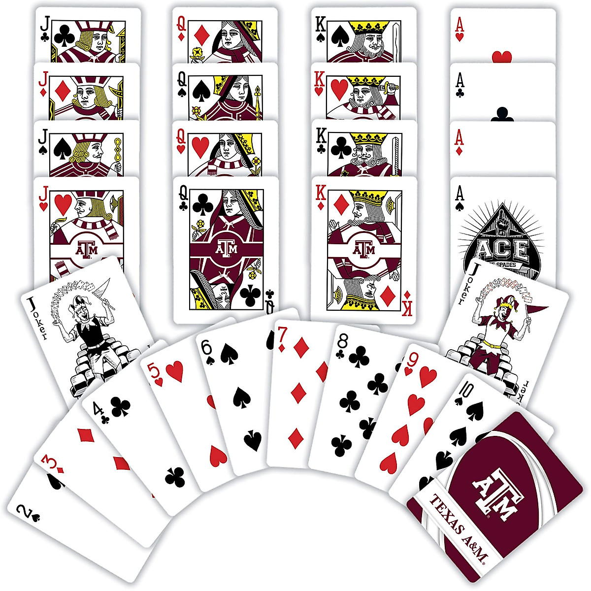 MasterPieces Family Games - NCAA Texas A&M Aggies Playing Cards - Officially Licensed Playing Card Deck for Adults, Kids, and Family