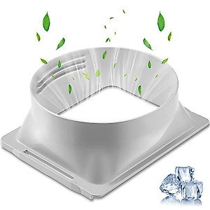 5.9 In Portable Air Conditioner Exhaust Hose Coupler Summer Portable A/C Connector Window Adapter Square Mobile A/C Coupler Connector for Air Conditioning Exhaust Duct, Square to Round(2 Pieces)