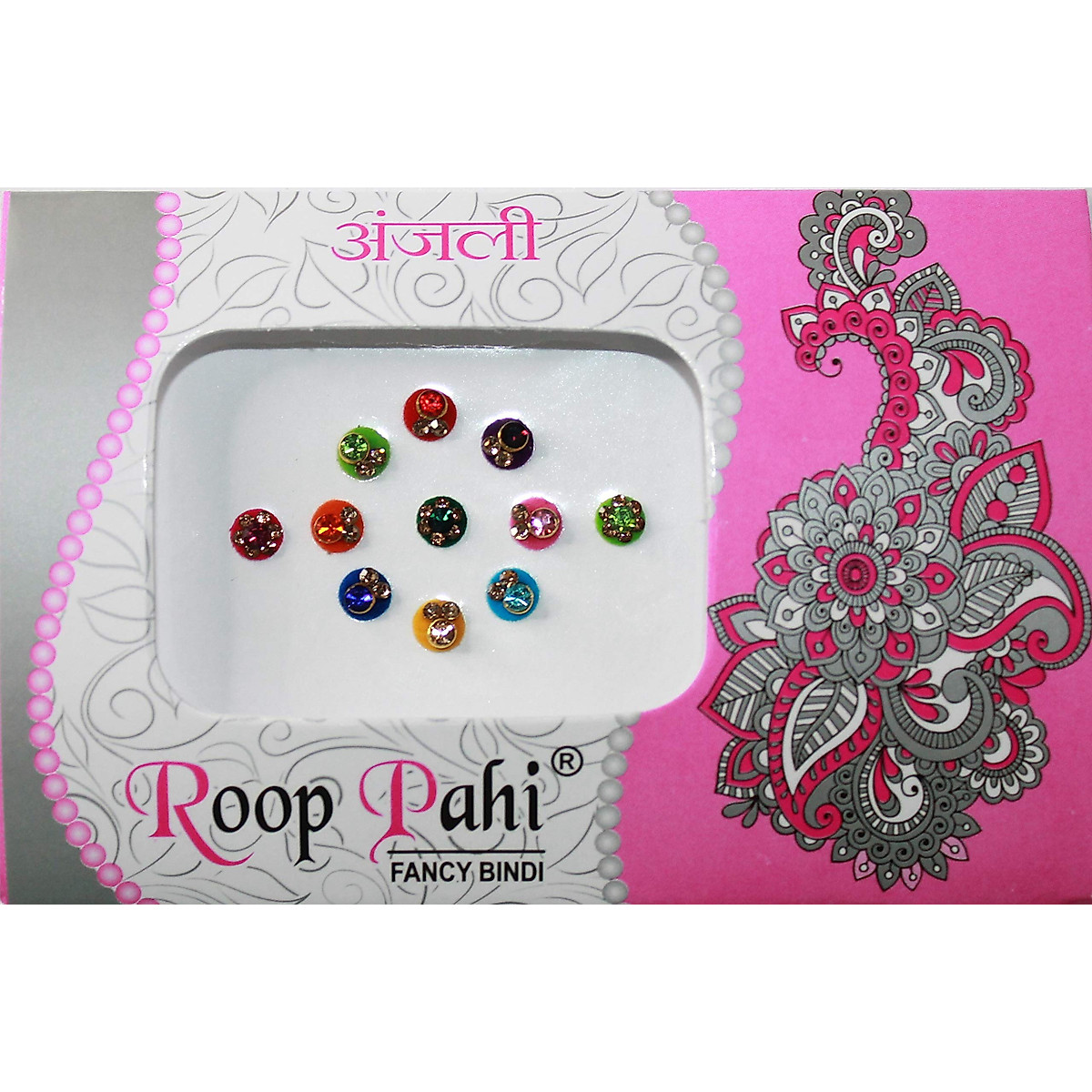 IS4A 10 Pack Bindi for Women, Bindi Jewelry Forehead, Indian Bindi, Bindi Face Jewels Multicolored Face Bindi Stickers