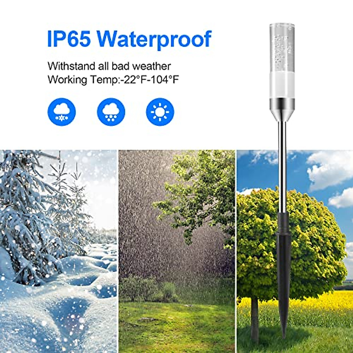 B-right LED Low Voltage Pathway Lights Outdoor, 4.8W 570 Lumens 12V AC Plug 6 Pack Extendable Landscape Lighting IP65 Waterproof Garden Lights Path Lights for Patio Yard Walkway, Warm White, 2700K