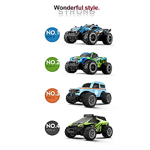 NiGHT LiONS TECH RC Cars for Kids 2WD Remote Control Car 2 Batteries Alloy Monster Trucks 60Mins Play Time Electric Toy Off-Road Crawler Gift for Boys and Girls