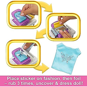 Barbie Doll & Accessories, Make & Sell Boutique Playset with Display Rack, Create Foil Designs Medium