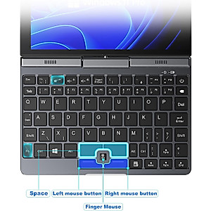 2 in 1 Convertible Laptop, Win11 Win10 8in Touchscreen Mini Laptop, 12GB RAM High Speed for Intel Alder Lake CPU Ultra Ligh Pocket Laptop with Stylus, Dual Band WiFi BT5.2 Portable Tablet PC(12G+128G)