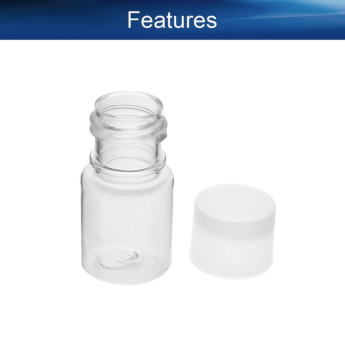 Bettomshin 10Pcs 5ml PE Plastic(Food Grade) Bottles with Caps, Lab Wide Mouth Small Plastic Water Bottles Reagent Bottle, Liquid/Solid Sample Seal Storage Container Transparent