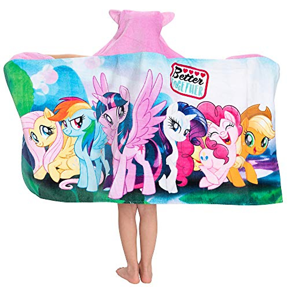 My Little Pony Bath/Pool/Beach Soft Cotton Terry Hooded Towel Wrap, 24 in x 50 in, By Franco Kids