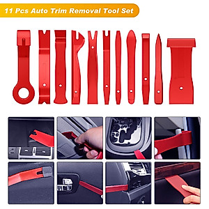 GOOACC 40Pcs Trim Removal Tool,Auto Terminal Removal Key Tool,Auto Clip Pliers Stereo Removal Tools,Car Upholstery Repair Removal Kit,Precision Hook and Pick Set,Wiring Threader,Car Film Scraper