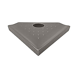 Questech Décor 8 Inch Corner Shower Shelf and 5 Inch Shower Caddy Foot Rest, Geo Flatback Wall Mounted Bathroom Shower Organizer, Brushed Nickel Finish