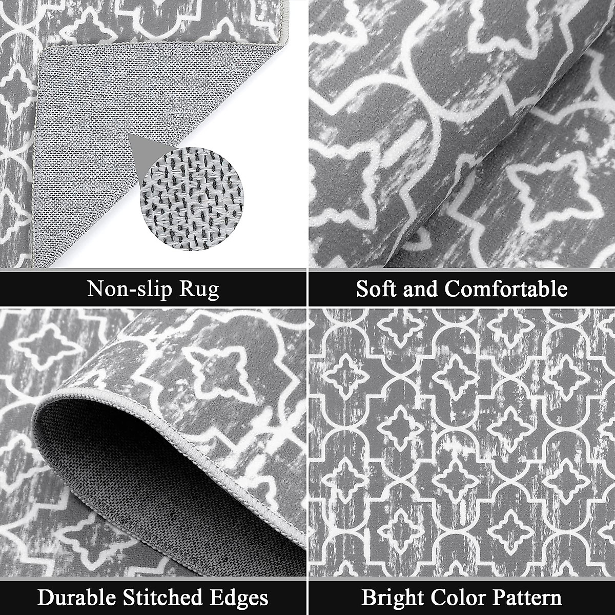 Ileading Kitchen Rugs Sets 3 Piece with Runner Soft Boho Kitchen Floor Mat Farmhouse Laundry Room Rugs and Mats Set Non Skid Washable for Kitchen Floor Office Sink Hallway