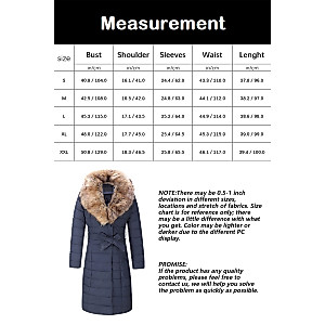Bellivera Women's Winter Puffer Jacket Cold resistant patchwork plush lining Coat with Removable Fur Collar Hooded and Belted 5528BLUEL