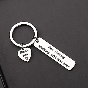 MYOSPARK Wedding Officiant Gift Best Fucking Wedding Officiant Keychain Thank You Gift For Wedding Officiant Appreciation Gift (Wedding Officiant KR)