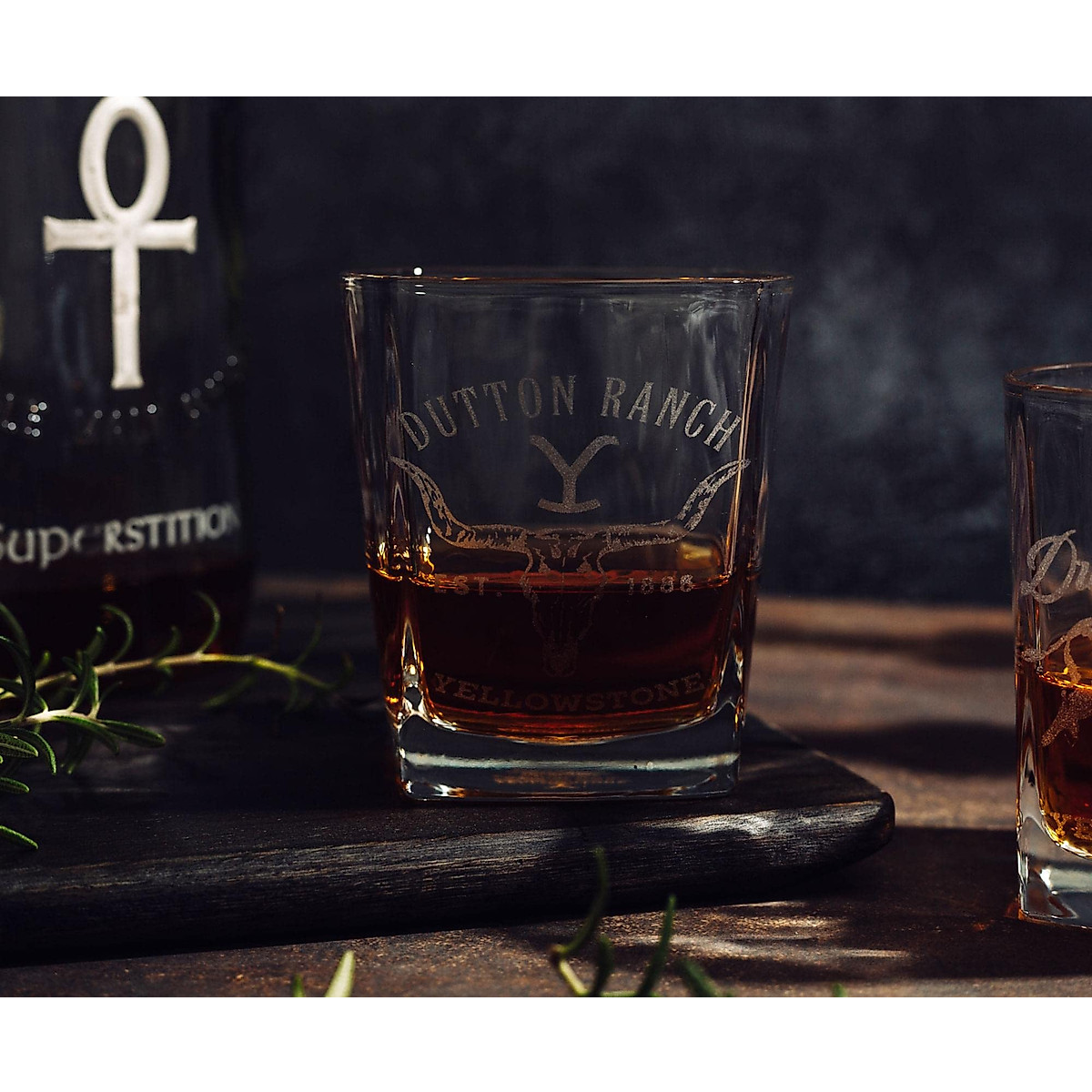 Toynk Yellowstone Dutton Ranch 9-Ounce Mini Rocks Glasses | Set of 2