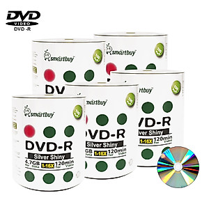 Smart Buy 500 Pack DVD-r 4.7gb 16x Shiny Silver Blank Data Video Movie Recordable Media Disc, 500 Disc 500pk