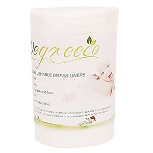 wegreeco 100% Bamboo Unscented Diaper Liners,Fragance Free and Chlorine Free - 100 Sheets Per Roll (1 Roll, Bamboo)