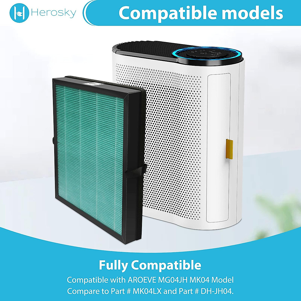 3 Pack MK04 Filter Replacement Compatible with Aroeve MK04, Part #MK04LX MG04JH