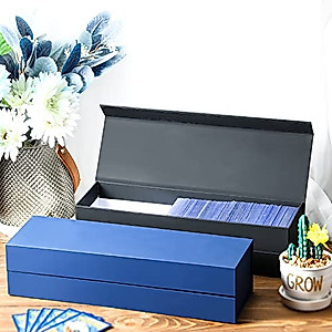 2 Pcs Trading Card Storage Box Graded Card Storage Holder Container, Choice of Loader, Display Stand Combos, Card Sleeve Loader Collector Card Starter Kit (Blue, Black,14 x 4.3 x 3.2 Inches)