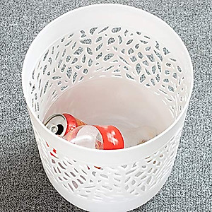 YARNOW Bathroom Trash Can Round Plastic Small Trash Can Wastebasket Garbage Storage Bin for Office Bathrooms Powder Rooms Kitchens Supplies 16L