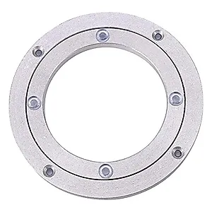 Heavy Duty Aluminium Alloy Rotating Bearing Turntable Round Dining Table Smooth Swivel Plate (Size:6Inch)