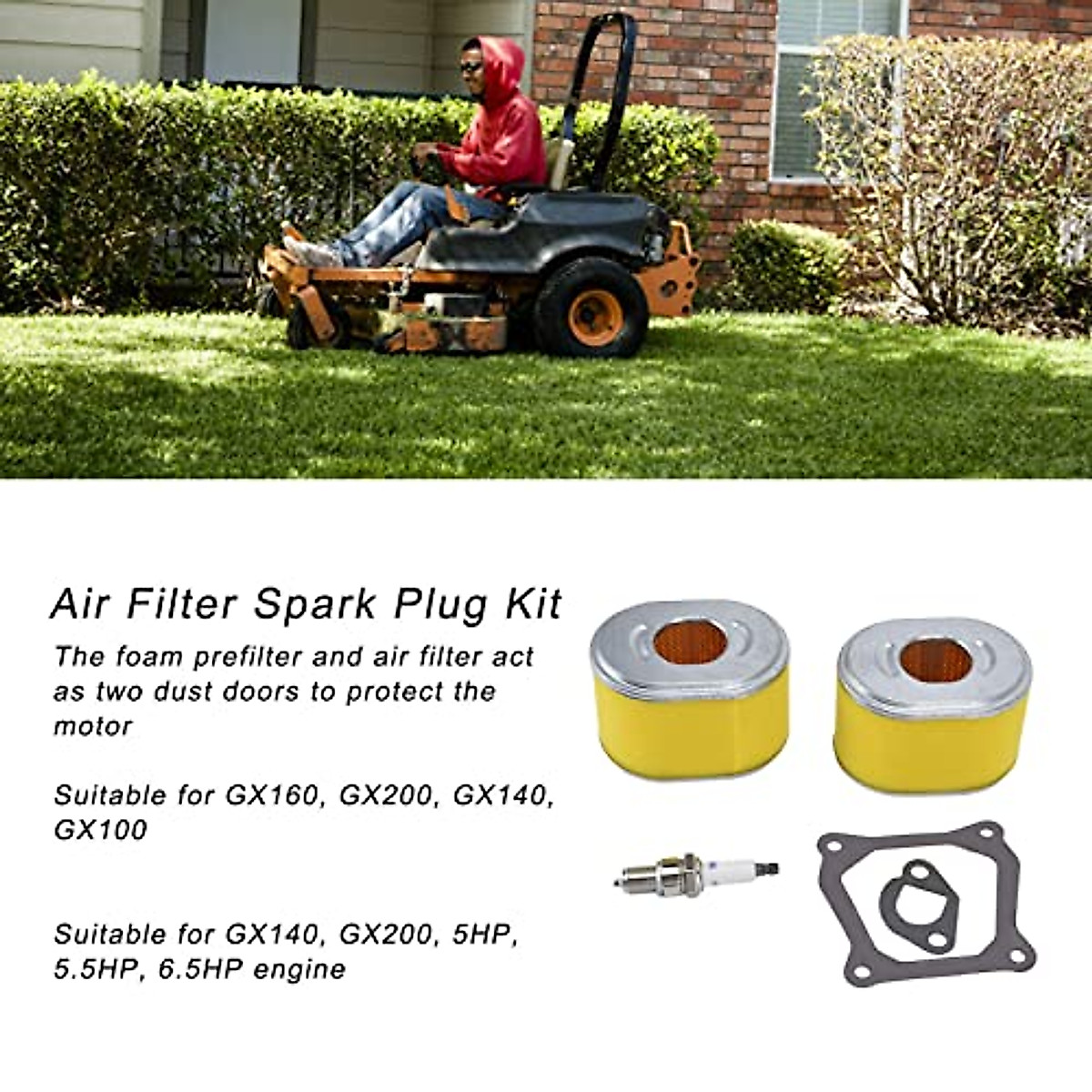 Airs Filter Cleaner With Sparks Plugs Aluminum For GX160 GX100 GX140 GX200 5HP 5.5HP 6.5HP Engine Garden Tool Replacement Accessories