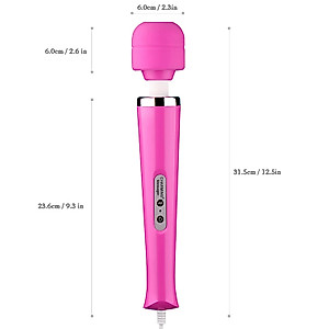 10 Speeds Wired Powerful Handheld Electric Back Massager with Strong Vibrations, Personal Therapy Massager for Sports Recovery, Muscle Aches, Body Pain-Rose red