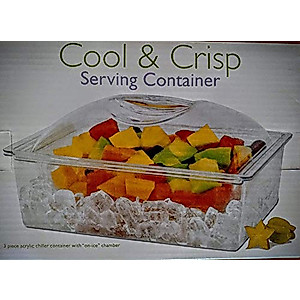 Cool and Crisp Acrylic Serving Container 6 Quart / with Ice Compartment BPA Free