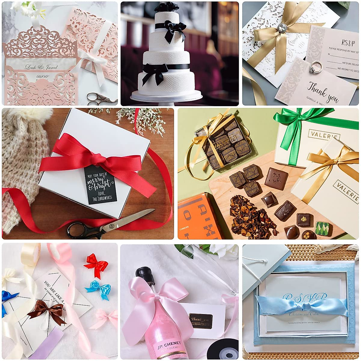 Rose Gold Ribbon 1-1/2 Inch x 25 Yards, Rose Pink Satin Fabric Silk Ribbon for Gift Wrapping, Hair Bows Making, Floral Bouquets, Wreaths, DIY Sewing Projects, Wedding, Baby Shower and Handmade Trims