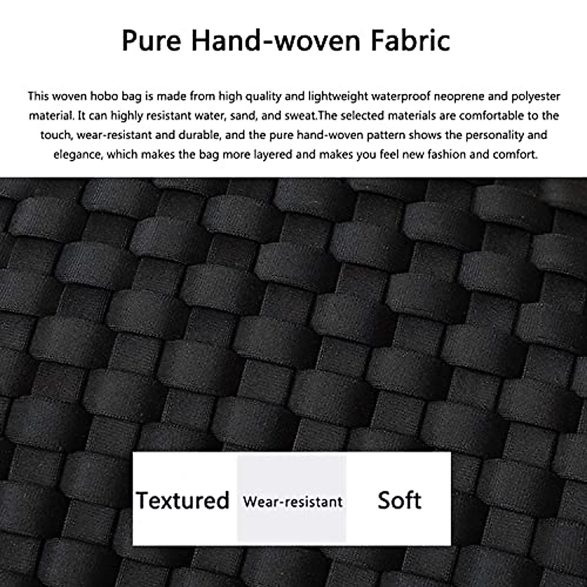 Fashion Bucket Satchel Women Neoprene Hand-Woven Tote Hobo Handbags Adjustable Shoulder Top-handle Bag with Purse for Women (Military green)