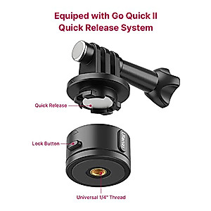 Clamp Mount Accessories for Gopro Hero - ULANZI R099 Super Clamp + Go Quick II Quick Release Adapter Magnetic Suction Bike Motorcycle Handlebar Attachments for Gopro 5/6/7/8/9/10/11 Black/Insta 360
