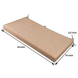 SewKer Outdoor Bench Cushion 44 x 18 Inch Waterproof Patio Furniture Cushions, High Density Foam Never Deform (TAN)
