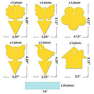 BUGKILLER 30PCS Yellow Fruit Fly Traps for Indoors, Fungus Gnats Sticky Traps for Plants, Gnat Traps for House Indoor, Used for Mosquitoes, Whiteflies, Thrips, Leaf Miners...(Non-Toxic, Dual Sided)