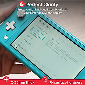 TALK WORKS Screen Protector Compatible with Nintendo Switch Lite - Scratch, Crack, and Shatter Resistant-Ultra-Thin HD Touchscreen Tempered Glass, See-Through Cover & Easy Installation (Pack of 3)