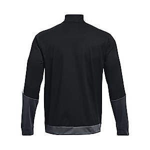 Under Armour Men's Standard Tricot Fashion Jacket, (001) Black/Pitch Gray/White, Small