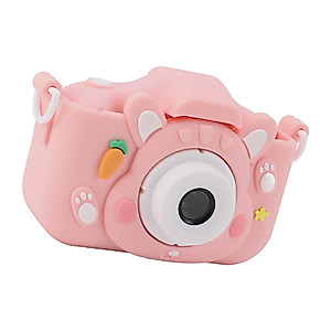 Selfie Camera Toy, Dual Lens 2.0in Screen Children Digital Camera with 32G Card for Boys Girls (Pink)