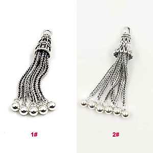 ALBASHAN S925 sterling silver tassel pendant DIY tasbih (style 1)