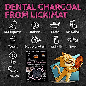 QCHEFS Dental Charcoal for Cats – Two Month Supply* - Food Topper - After Meal Licking Treat, Oral Health Snack with Amino Acids.