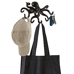 MDLUU Octopus Hook, Nautical Wall Hook, Antique Key Holder Hook, Cast Iron Hook for Coat, Hand Towel, Bathrobe, Jacket