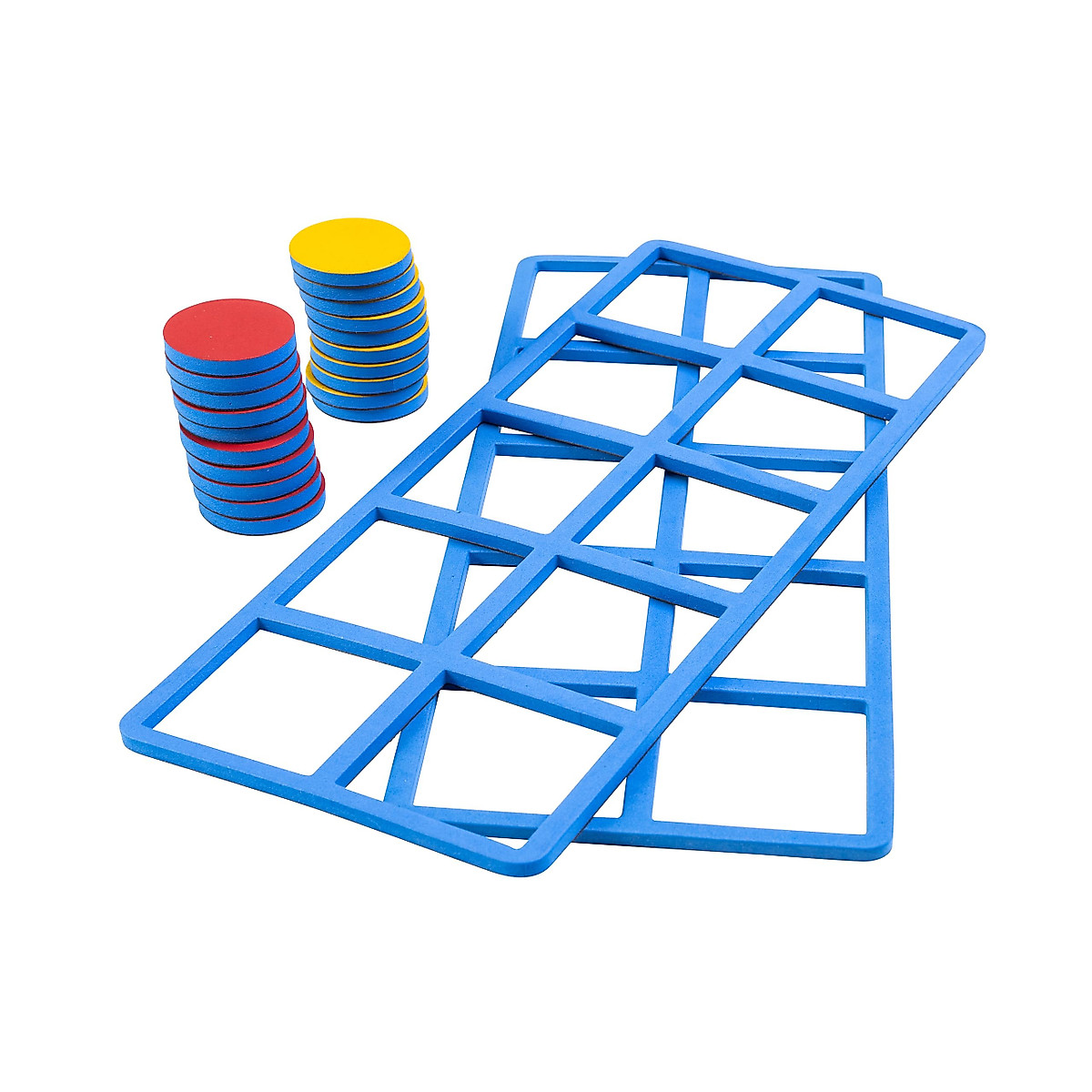 LEARNING ADVANTAGE Giant Magnetic Foam Ten Frames - 2 Frames with 20 Disks - Early Math Manipulative - Teach Number Concepts and Operations