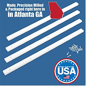 17" UHMW Plastic Strips for Crosscut Sled - 4PK | USA Made Miter Bar UHMW Strips w/Predrilled Holes & Screws | 3/4" x 3/8" Miter Slot Runners for Table Saw Sled Kit | Cross Cut Sled for Table Saw
