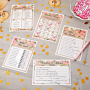 Set of 5 Bridal Shower Games for Engagement Celebrations, Bridal, Bachelorette, Anniversary, Wedding Party, Entertains 50 Guests