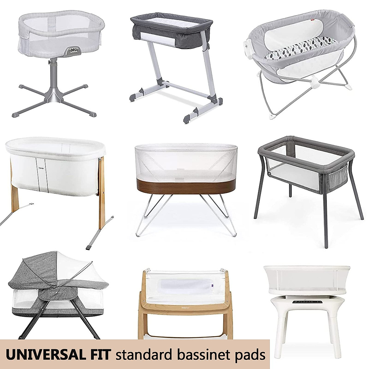 Gllquen Baby Bassinet Crib Sheets Set, Breathable Cozy Fitted Mattress Sheet, Elastic Travel Crib Fashionable Floral Pattern, Standard Cradle Safe Sheets for Baby Boy Girls 32"X16" (Flowers)