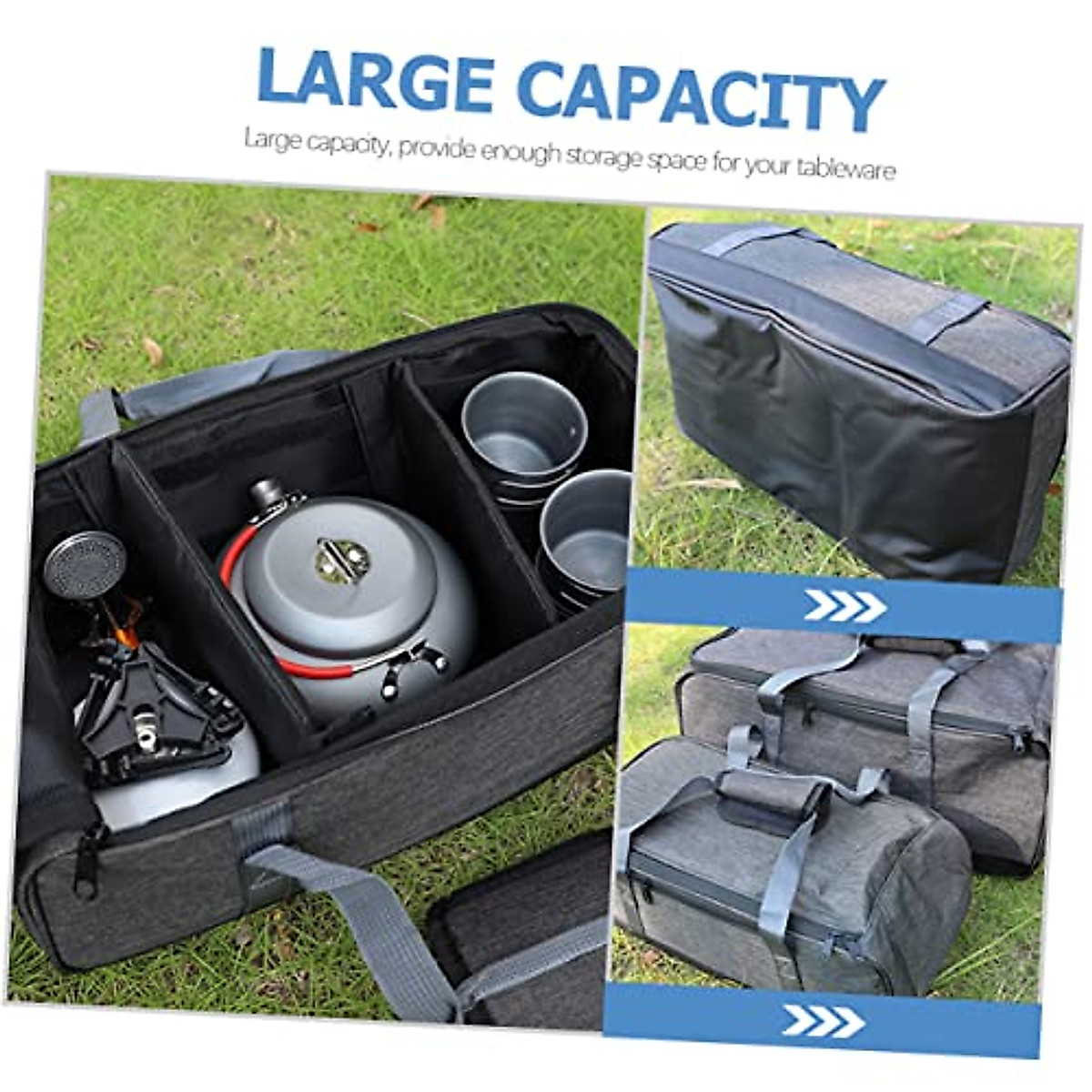 VALICLUD Outdoor Storage Bag silverware storage outdoor stove fine china storage containers container with lid containers with lids camping cookware pot case Oxford cloth barbecue small